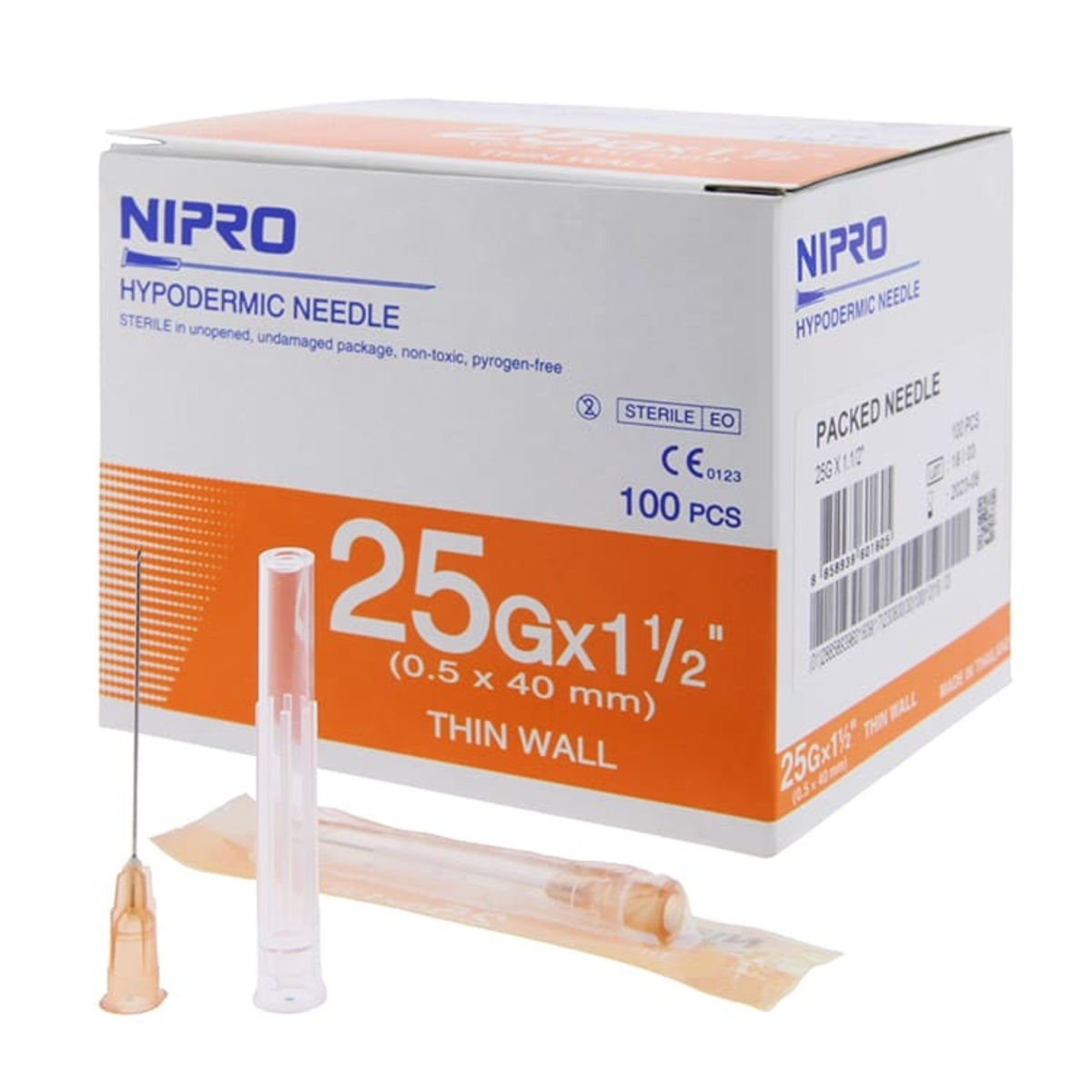 NIPRO NEEDLE 25GX1 1/2" (100 PCS/BOX)-เข็มฉีดยาแบบใช้แล้วทิ้งขนาด 25GX1 ...