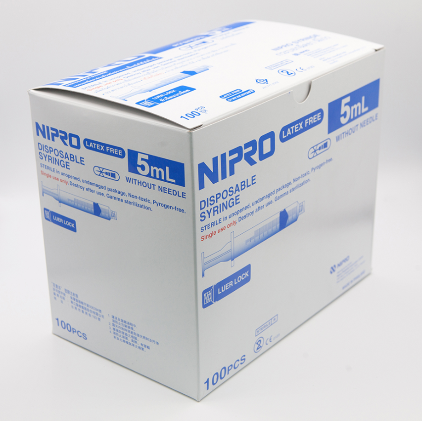 NIPRO DISPOSABLE SYRINGES (LUER LOCK) - 5 CC (100 PCS/BOX) | Allgenhealth